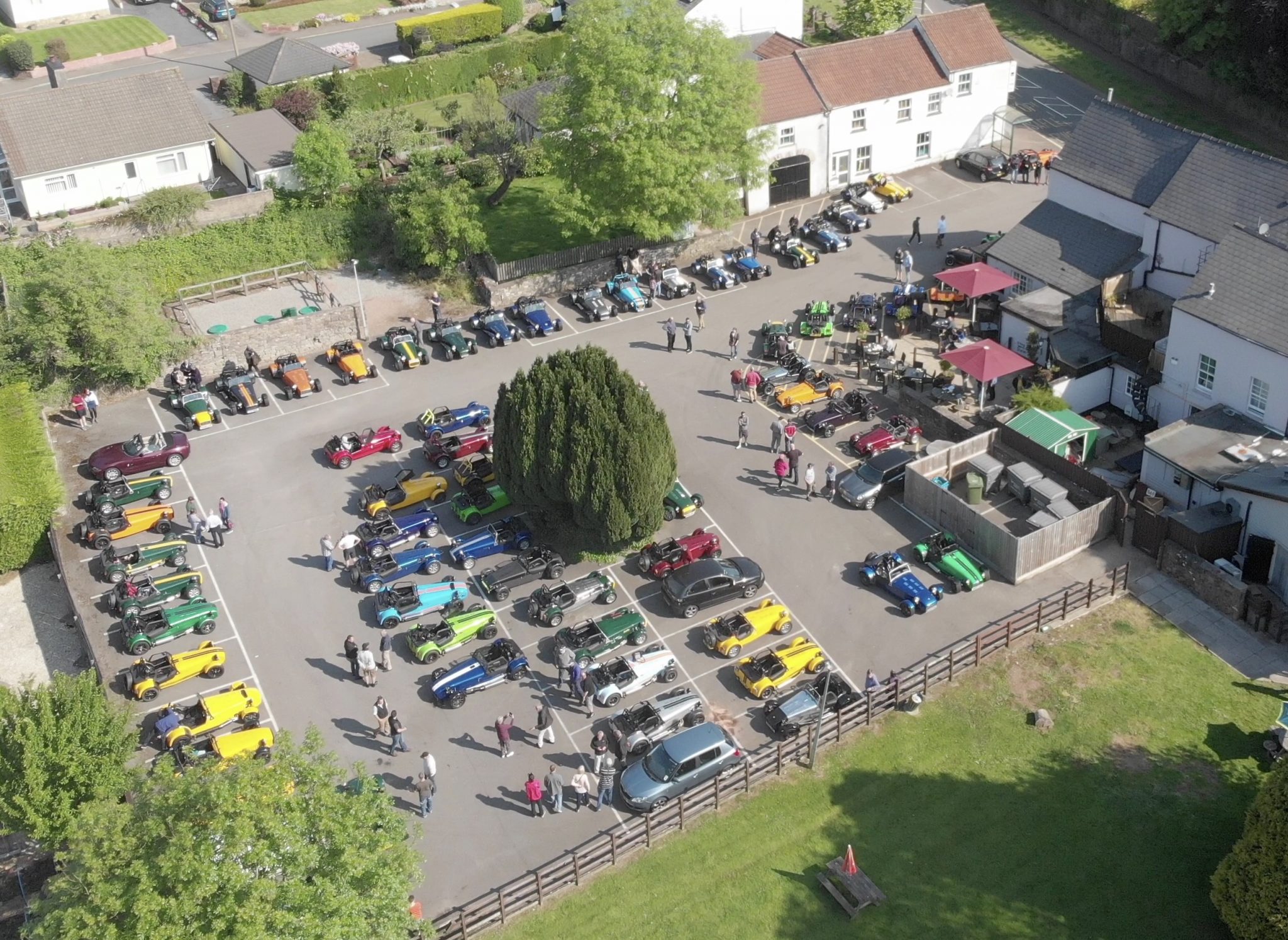 80+ Sevens on the 2018 Taffia Fish and Chip Run – Drone Shot | PurpleMeanie